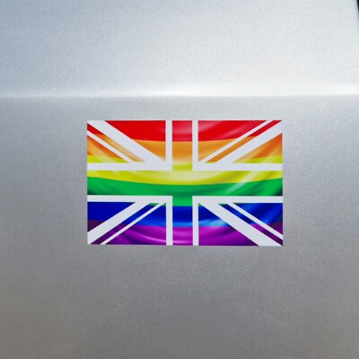 LGBT Gay Pride Rainbow Union Jack British Flag Vinyl Sticker For Car ...