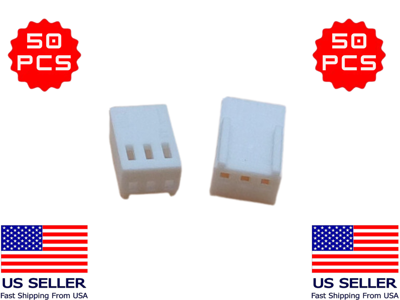 50 Pcs 3 Pin 3Pin Female Fan Connector Housing 2.54mm Pitch Head Wire ...