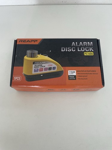 Reapp Alarm Disc Lock Motorbike Lock, Disc Brake Lock 110db & Reminder ...