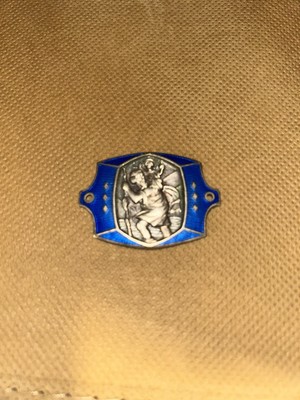 Vintage Blue Enameled St. Christopher Badge Religious Catholic | eBay
