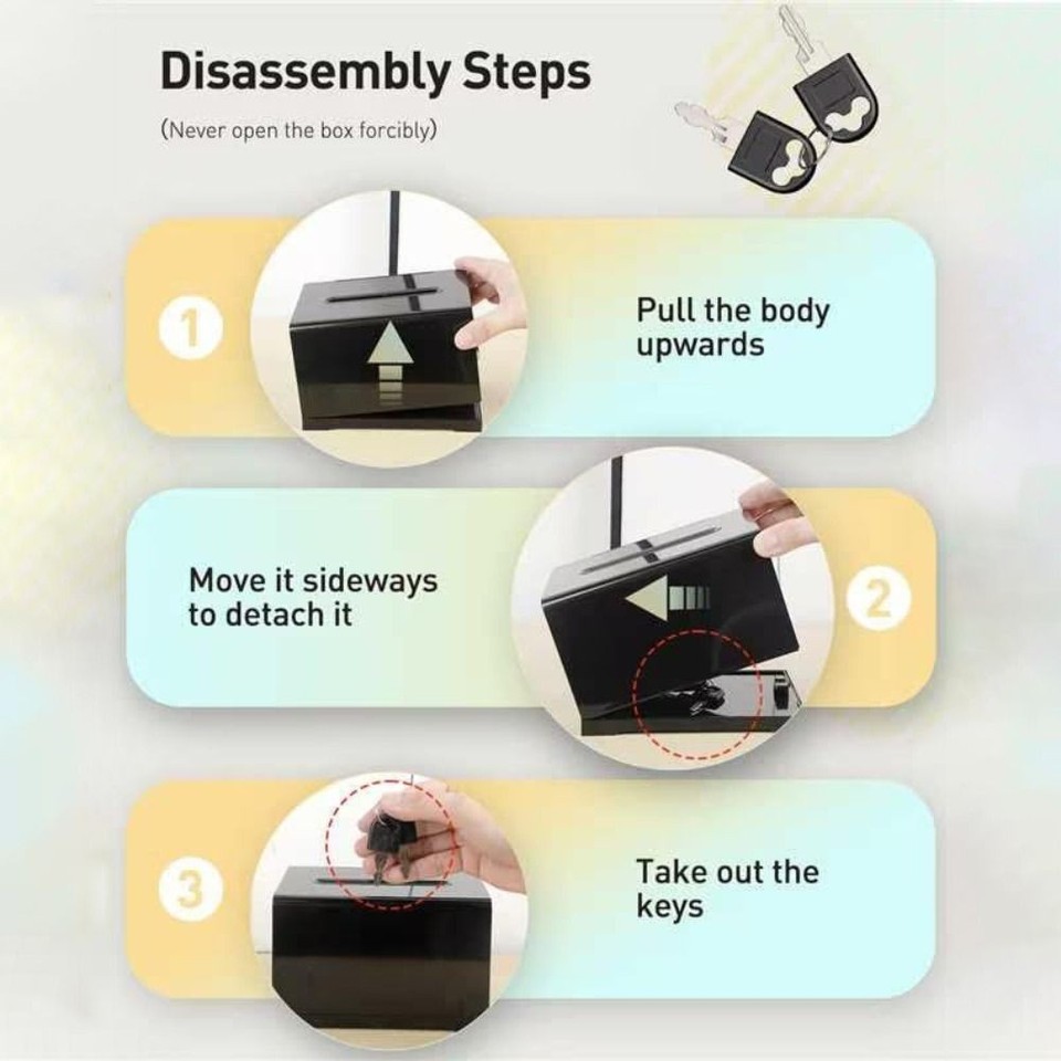 Acrylic Ballot Box Solid Donation Box Plastic Container Suggestion Box ...