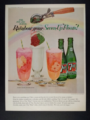 1963 7-Up 7Up Soda Ice Cream Floats vintage print Ad | eBay