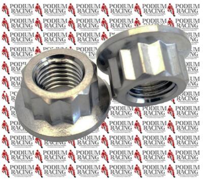 TITANIUM SILVER M10 x 1.00mm 12 POINT BI-HEX LOW PROFILE SPROCKET NUT ...