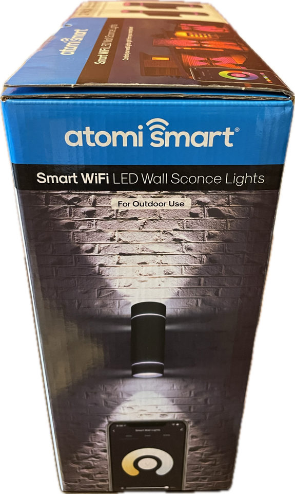Atomi Smart Wifi Wall Light/ Sconce 2-pack Color Changing 1200-lumen ...