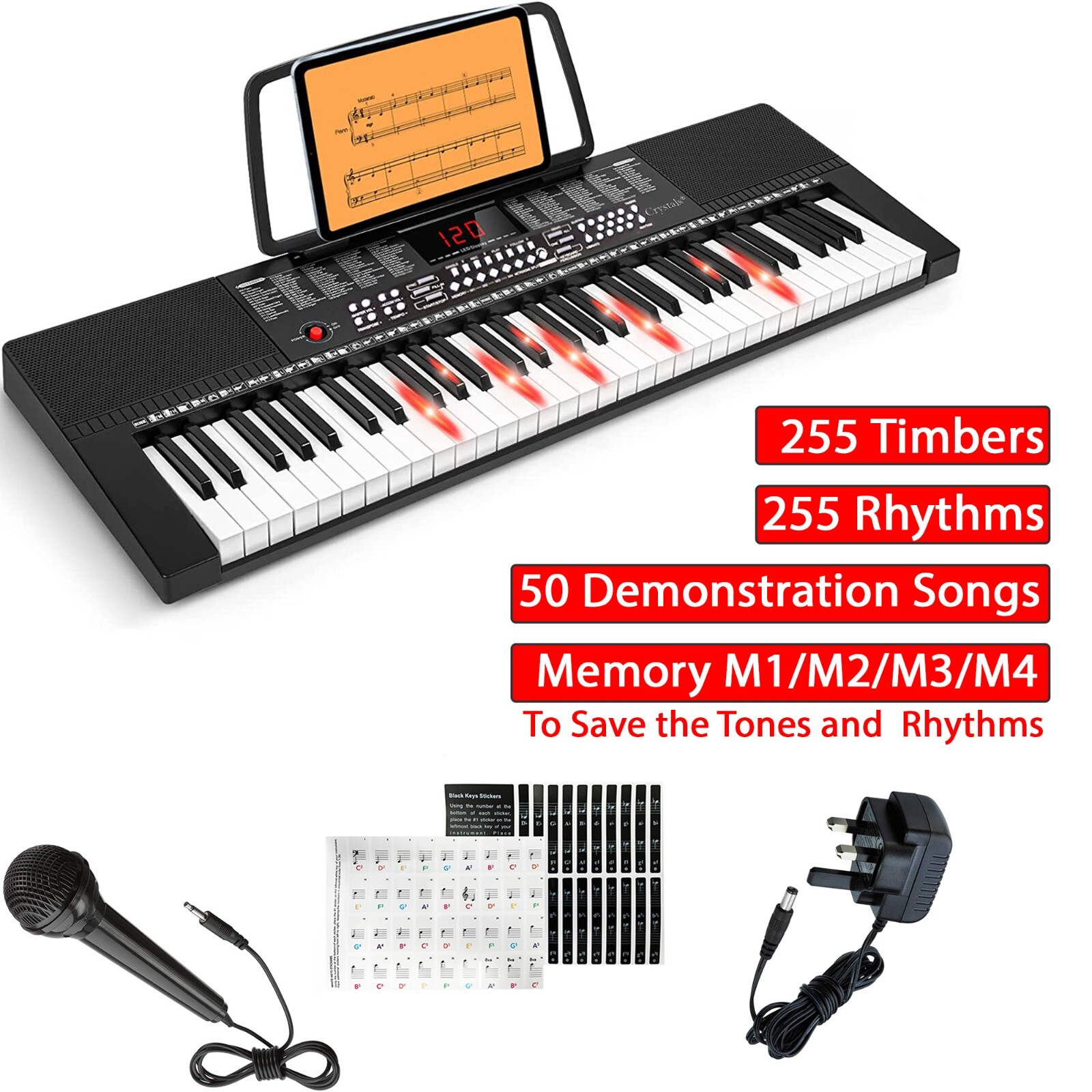 Keyboard Piano Bundle 61 Keys 4 Different Keyboards With Stand Chair ...