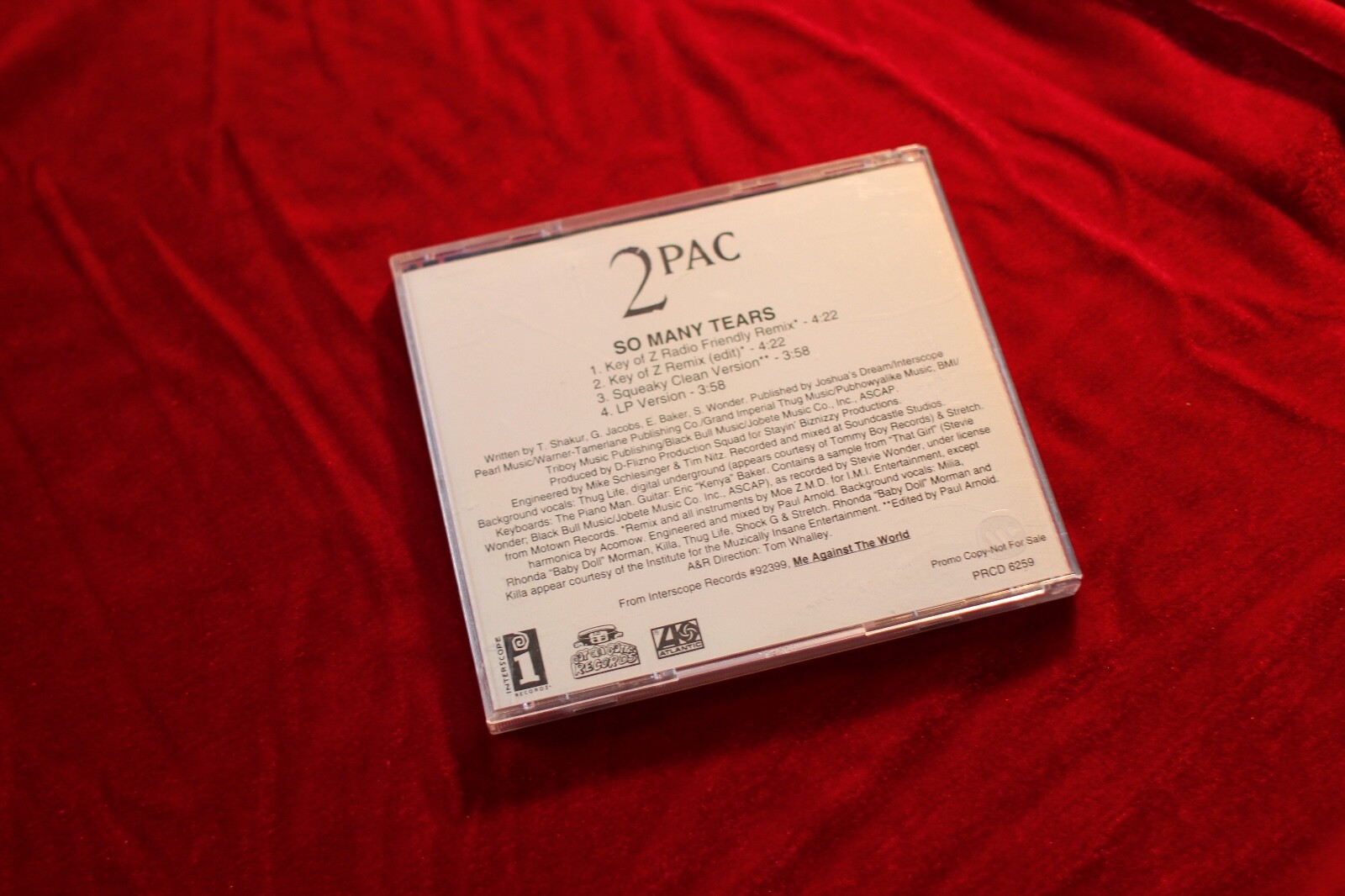 TUPAC SHAKUR "SO MANY TEARS" PROMO CD Single HIP HOP MEMORABILIA! RARE ...