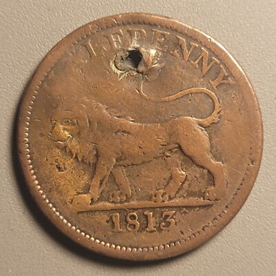 RARE 1813 UK British Copper Company Half Penny Token - Lion - Copper | eBay