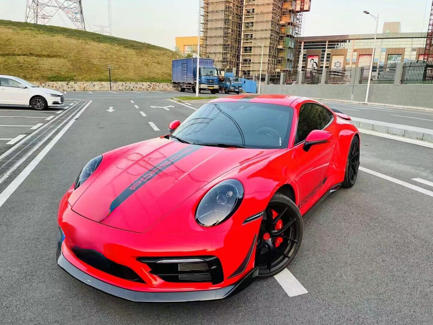 Front Bumpers Lip For Porsche 992 2020+ Real Carbon Fiber Oc Style New ...