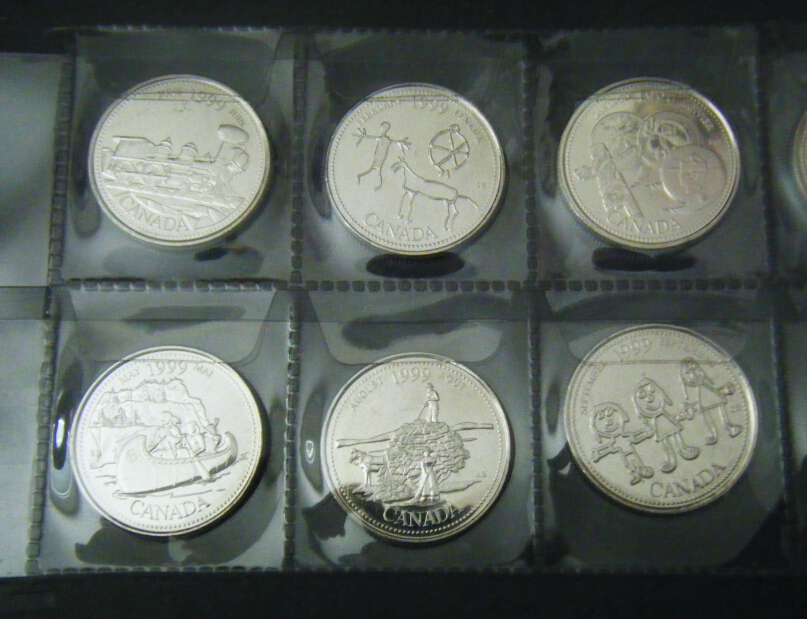 1999 Canada Millennium 12 coin set Quarter 25 cent 25c Canadian ...