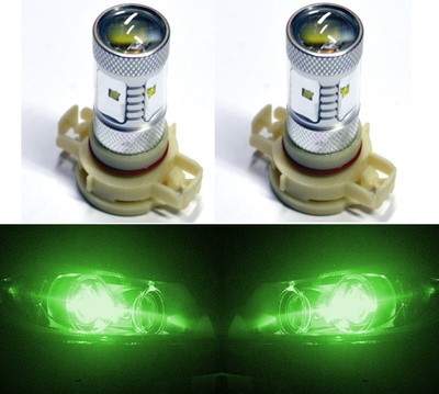 LED 20W PS19W 5201 Green Two Bulbs DRL Daytime Head Light Replacement ...