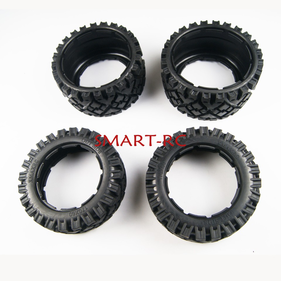 2 pcs Front + 2 pcs Rear All Terrain Tire Tyre fit HPI KM Baja 5B SS ...