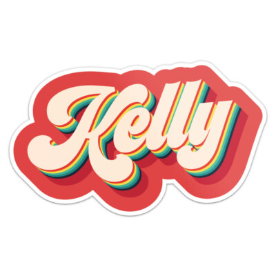 Retro Style Kelly Female Name - Waterproof Vinyl Decal Car Bumper ...