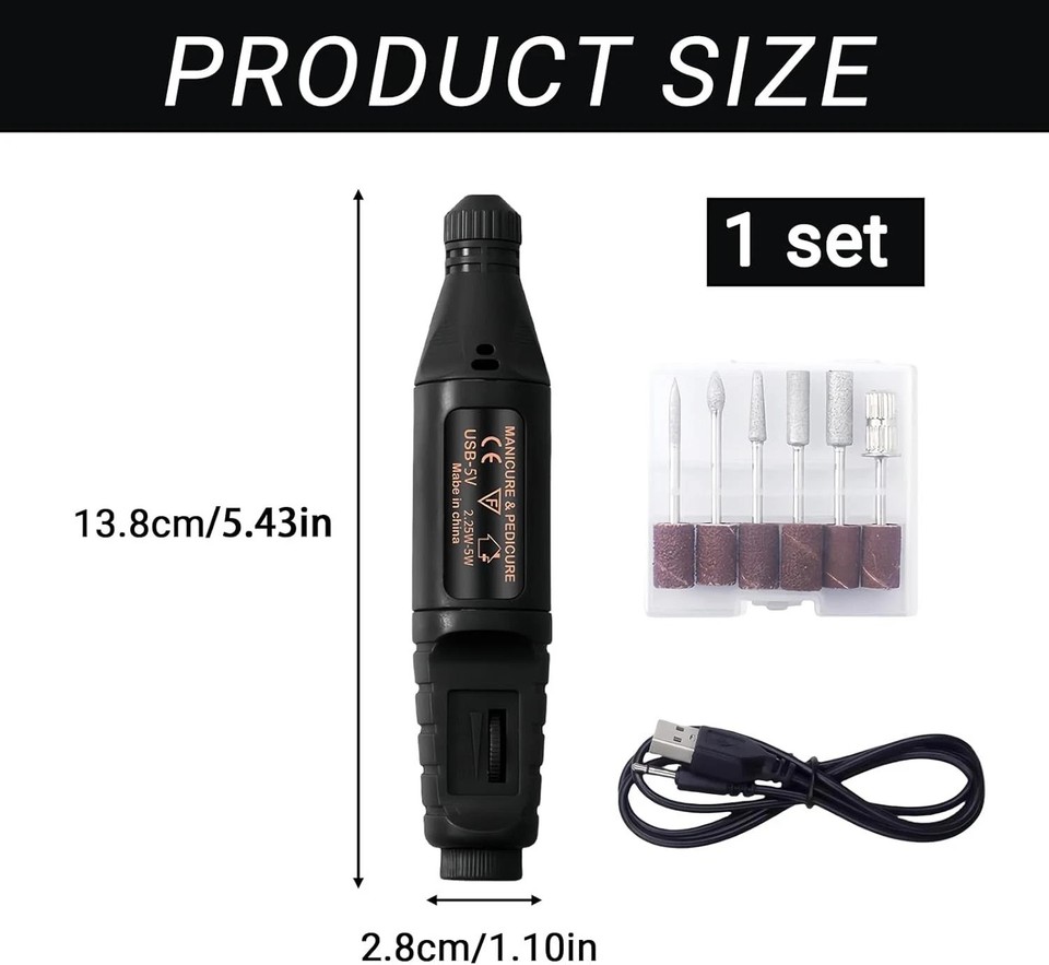 Electric Nail File for Thick Toe Nails, Adjustable Speed Electric Nail ...