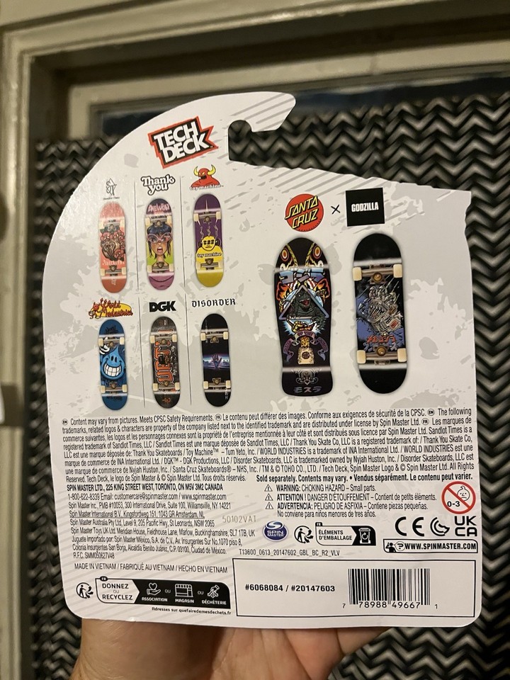 Tech Deck GODZILLA X SANTA CRUZ Fingerboard ULTRA RARE Natas Kaupas ...