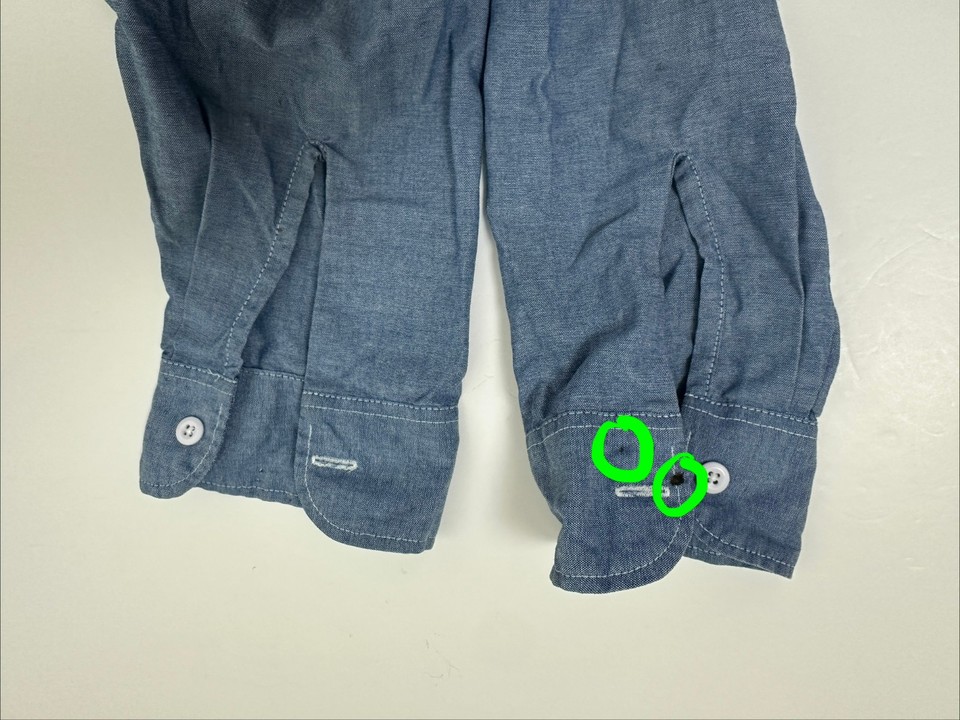 Vintage Chambray Work Shirt Men Large Button Up Mechanic Rockabilly ...