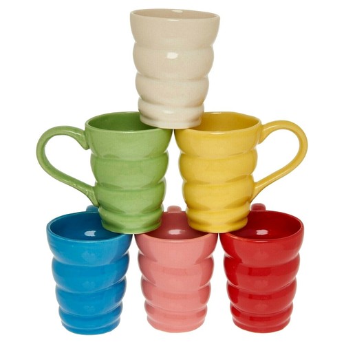 Set of 6 mugs, Handmade mugs Stoneware mugs, Coloured Coffee mugs ...