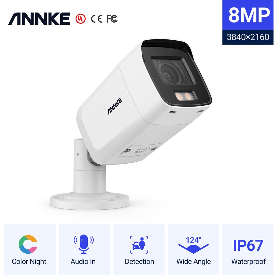 ANNKE NC800 4K POE Security IP Camera Color Night Vision Human ...