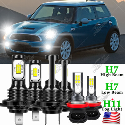 For Mini Cooper 2003 2004 2005 2006 2007 LED Headlight Fog Light Bulbs ...