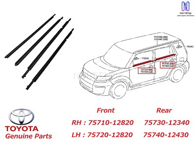 TOYOTA SCION xB AZE151 Genuine OEM Door Belt Moulding ASSY 2008 - 2015 ...