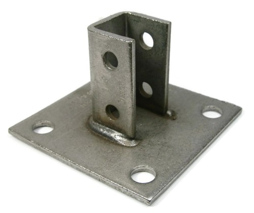 316 Stainless Steel P2072ASQ Strut Post Base Square 6x6x3-1/2 Leg 1-5/8 ...