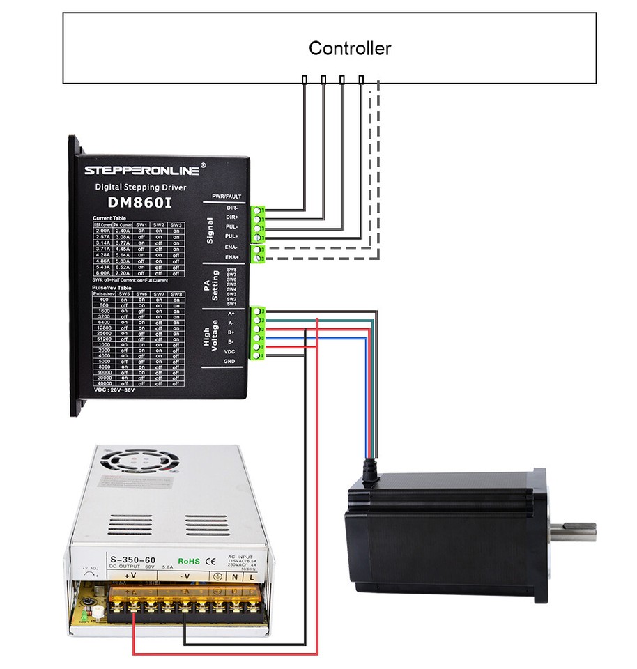 1/3 Axis /4Axis Nema 34 Stepper Motor 1700oz.in Φ14mm 6A & Driver ...