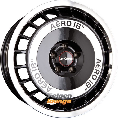 4x RONAL R50 AERO Schwarz Frontkopiert 7,5x16 ET38 5x100 4053881105148 ...