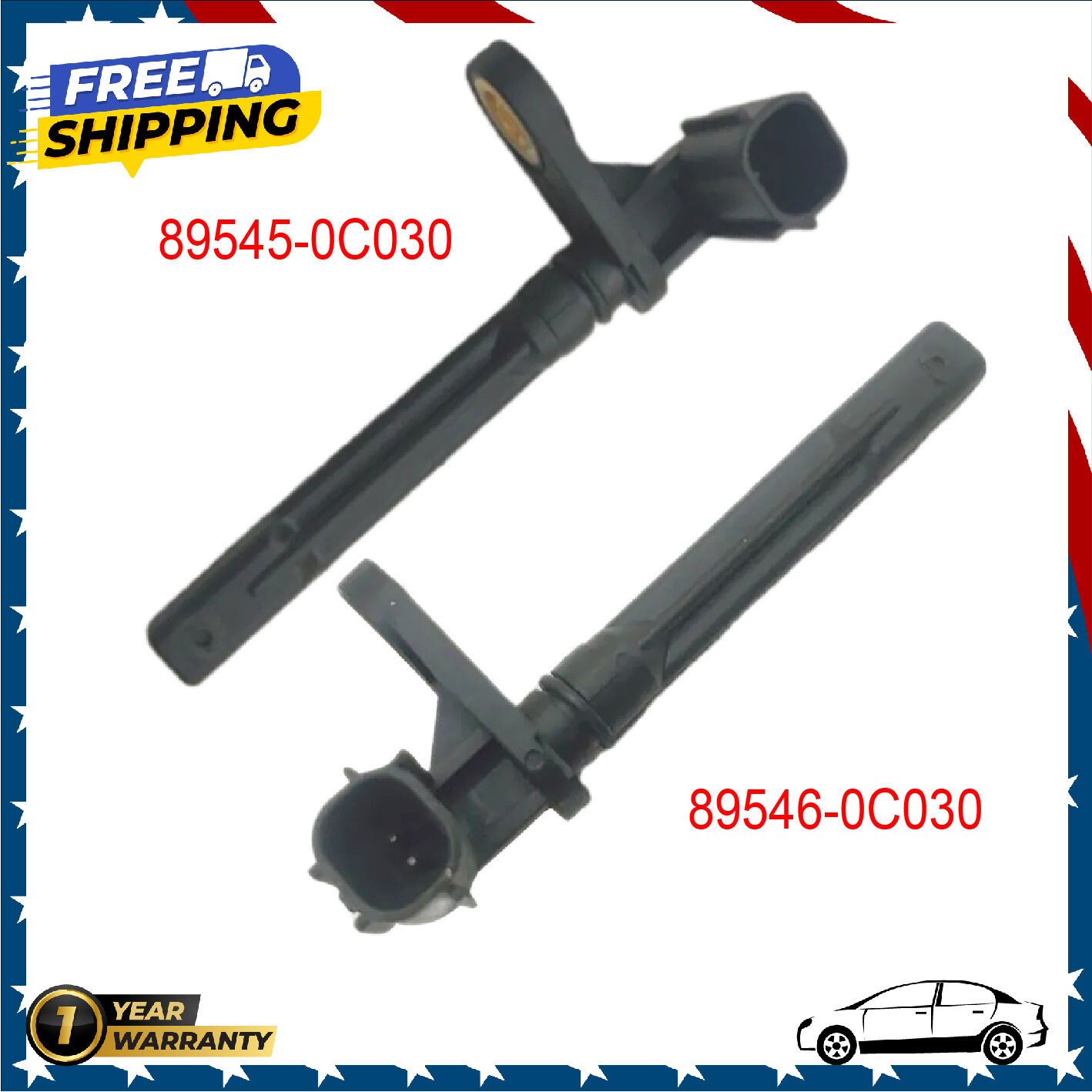 1 Set RL&RR ABS Wheel Speed Sensor Fit Toyota Sequoia 2008-2014 89546 ...