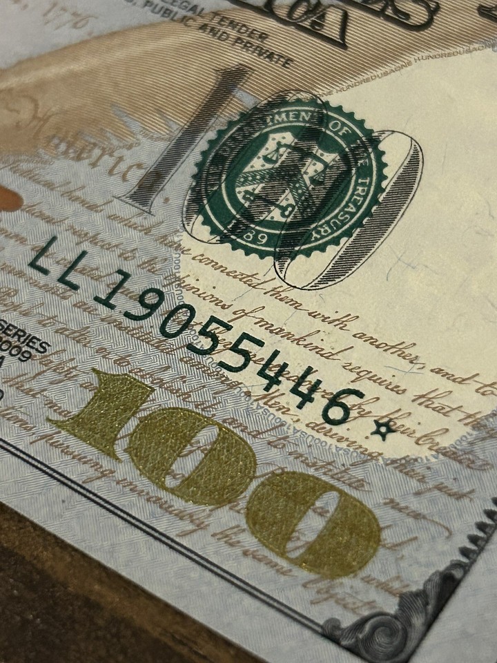 Crisp 2009A $100 Hundred Dollar Bill STAR NOTE- LL19055446* Fancy ...