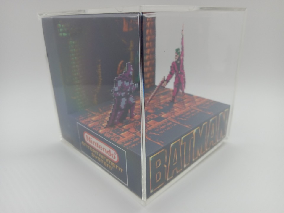 Batman Nintendo NES Boss Fight with the Joker Shadow Box Diorama Cube ...