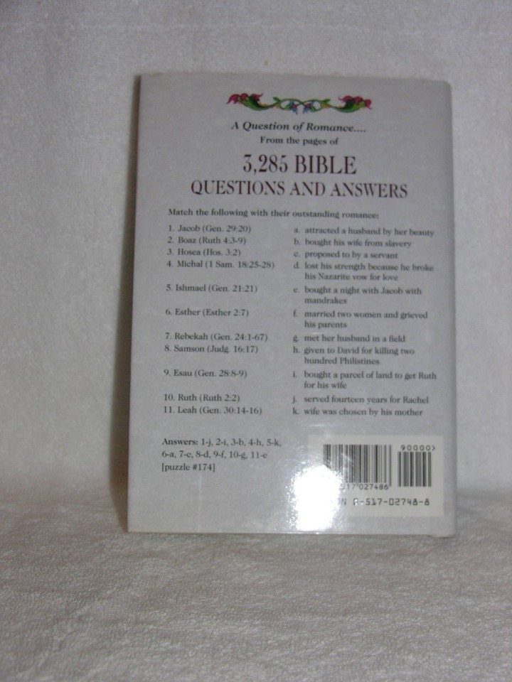 3,285 Bible Questions and Answers by Emily Filipi (1994, Hardcover ...