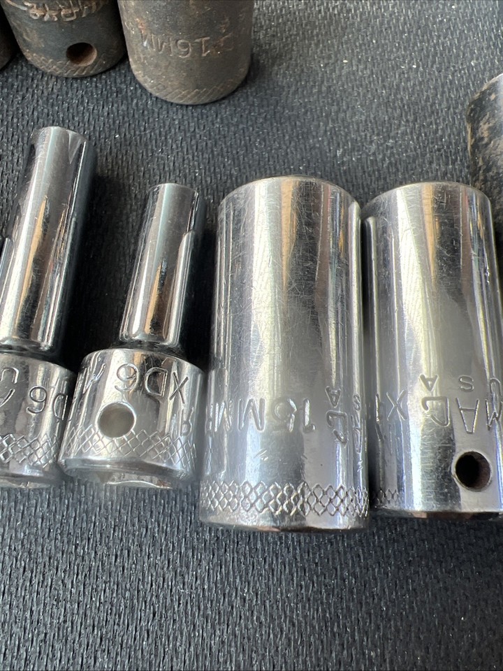 Mac 30 Pcs Mixed Sockets Lot 1/4 3/8 Impact Chrome SAE Metric. Nice Lot ...