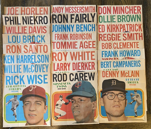 1970 Topps Baseball Posters Complete Set of 24 with Bench Clemente ...