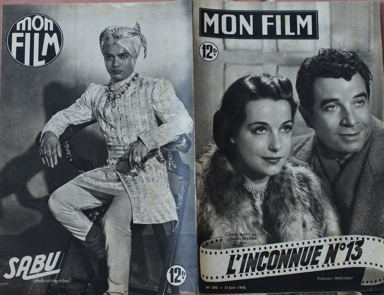 RIVISTA MON FILM N°200 1950 RENE' DARY E MARCELLE DERRIEN-L'INCONNUE N ...
