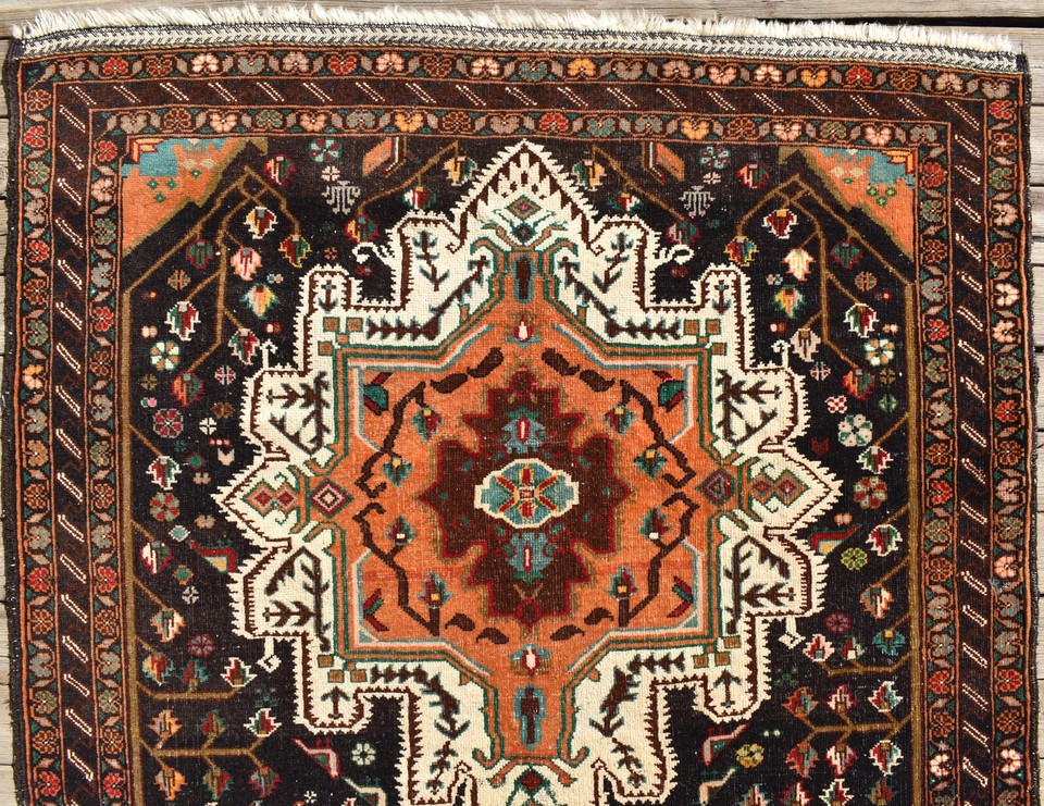 Caucasian Rug 3x6 Size Handknotted Vintage Primitive Brown Carpet ...