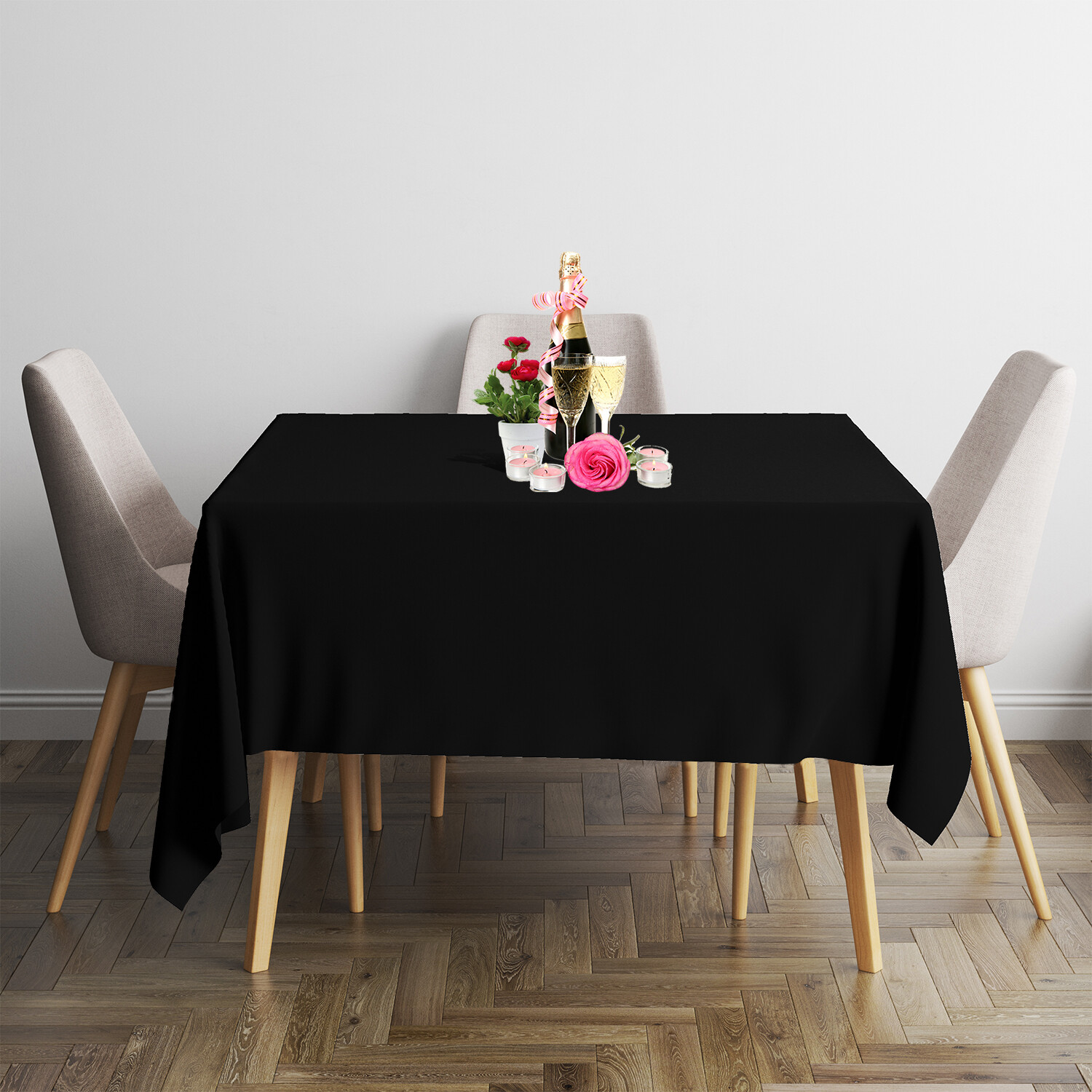 Rectangle Round Polyester Fabric Tablecloth Covers Wedding Party Table ...