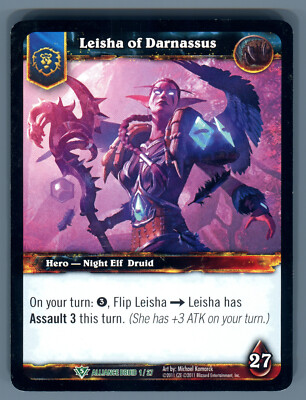 Leisha of Darnassus World of Warcraft WoW Card TCG Alliance Druid 1/27 ...
