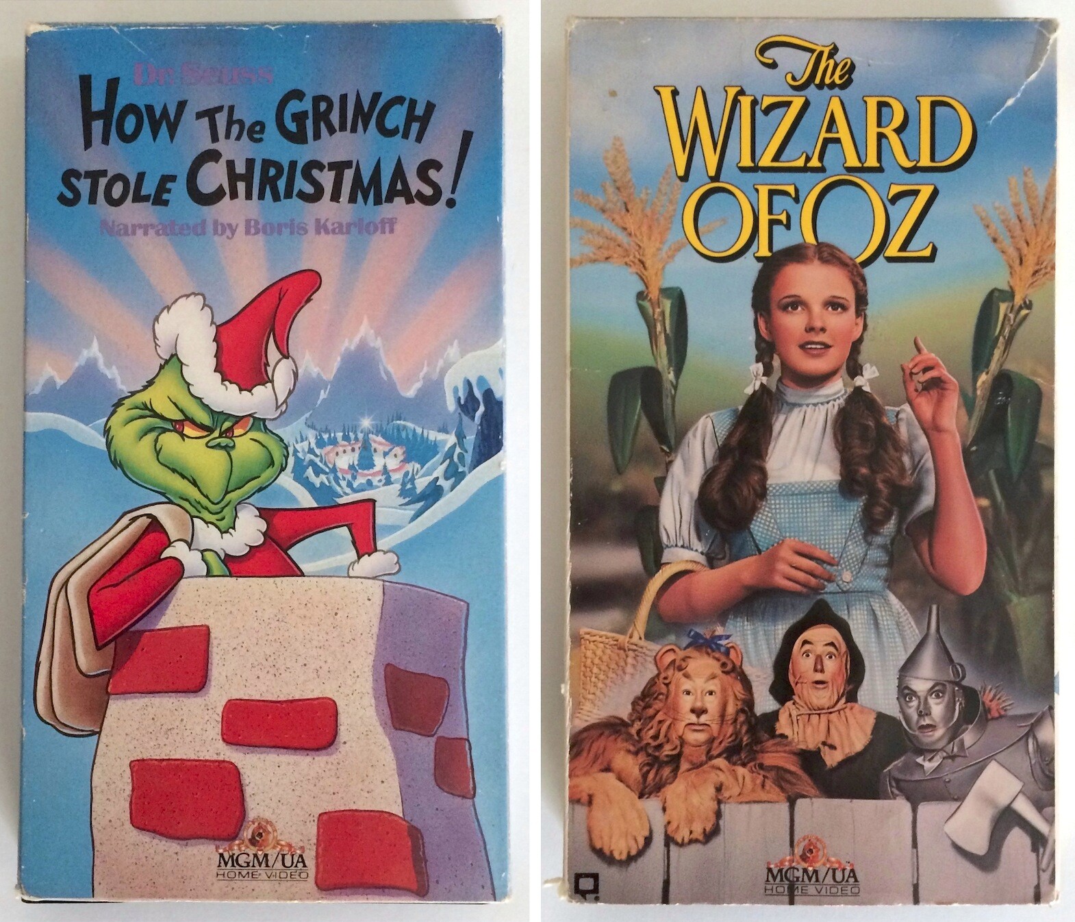 2 VHS Videos: THE WIZARD OF OZ and HOW THE GRINCH STOLE CHRISTMAS ...