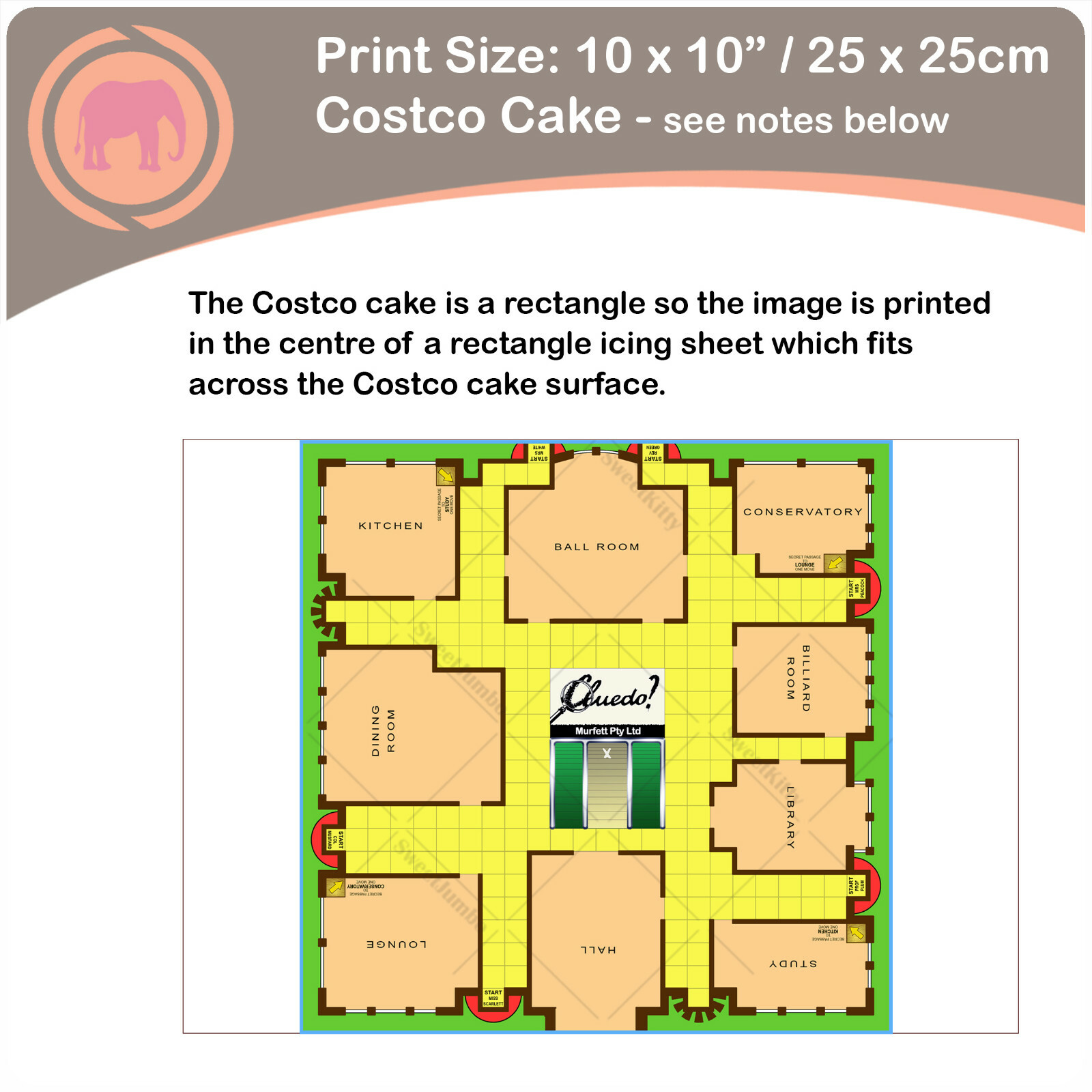 Cluedo Board Game Cake Topper Decoration Edible Icing - 2 sizes ...