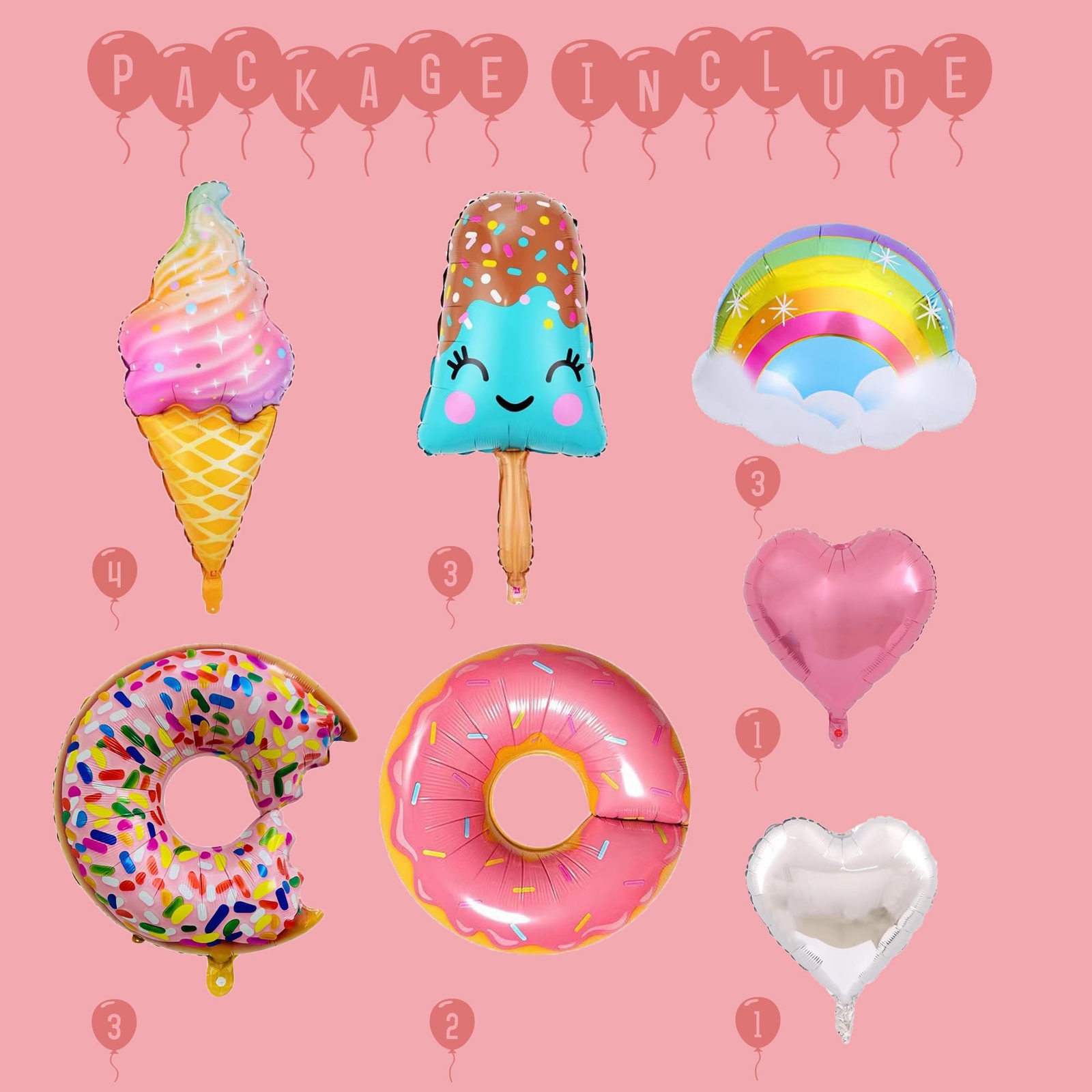 Ice Cream Party Decorations,Candyland 17Pcs Donut Rainbow Cloud ...