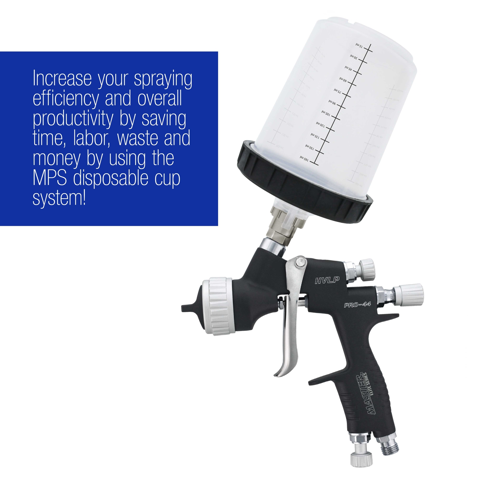MPS Disposable Paint Spray Gun Cup Liners and Lid System, 6 Ounce Kit ...