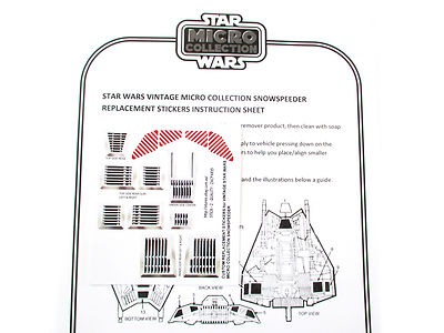 REPLACEMENT STICKERS for STAR WARS VINTAGE MICRO COLLECTION SNOWSPEEDER ...