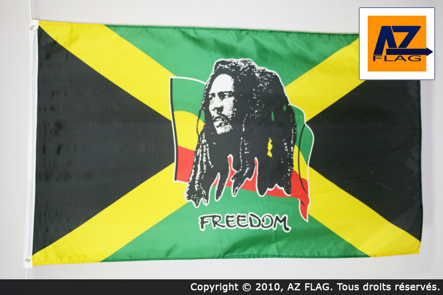 BOB MARLEY FLAG 3' x 5' - RASTA JAMAICA FLAGS 90 x 150 cm - BANNER 3x5 ...
