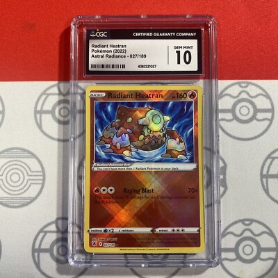 NEW CGC 10 GEM Radiant Heatran 027/189 Astral Radiance Pokemon PSA 1027 ...