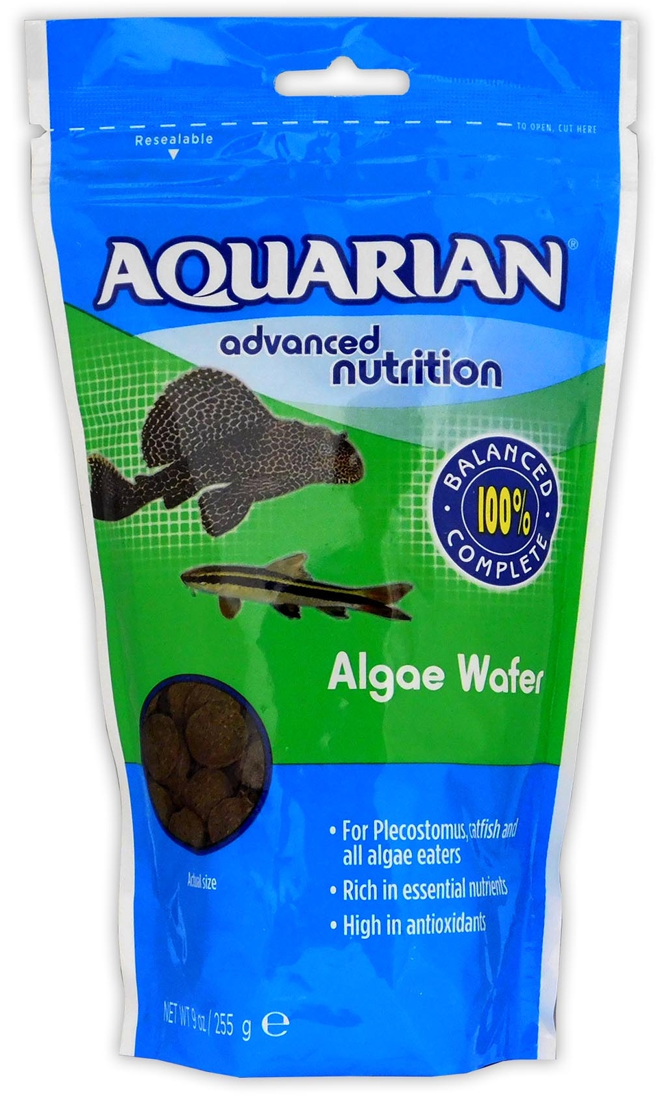 Aquarian Sinking Pellets 284g & Algae Wafers 255g Fish Food Aquarium ...