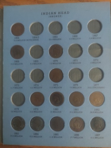 Indian Head Cent Collection 1856 To 1909 44 Coins/ 1870 Shallow N | eBay