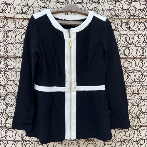 Boston Proper Beyond Travel Color Block PaneledBlack White Jacket NWT ...