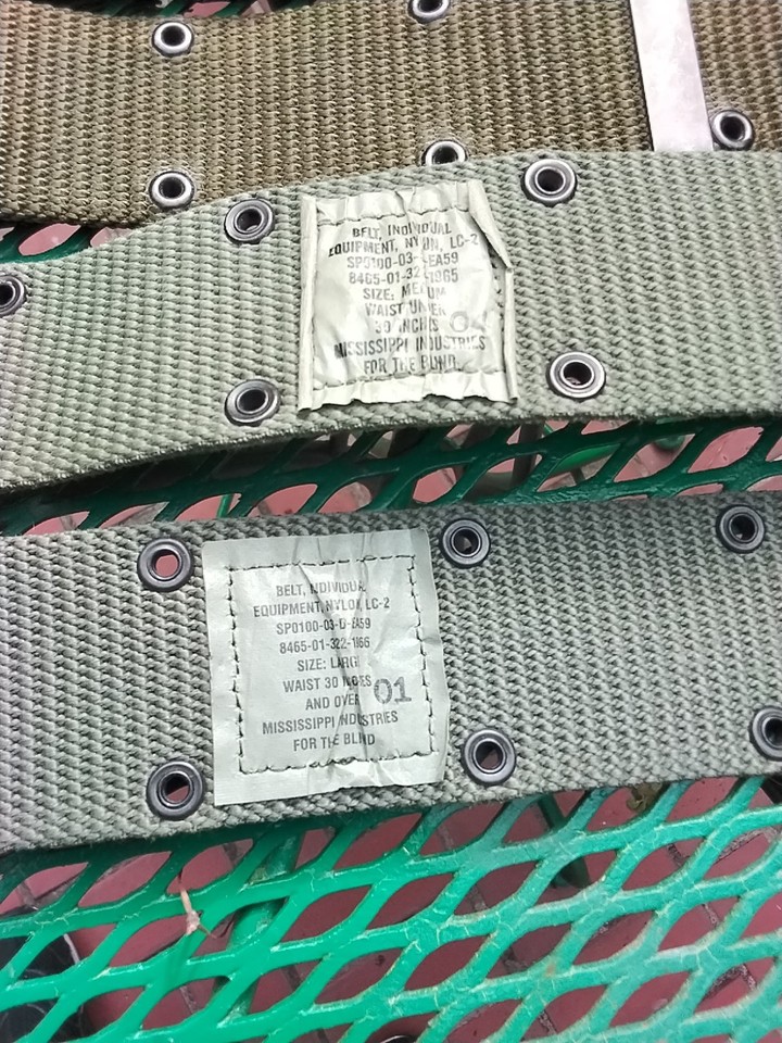 Vintage US Military Surplus Tactical Equipment Nylon Belts Sizes S-L ...