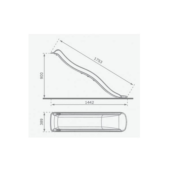 6ft wavy slide - small slide for children's playhouses, kids climbing ...