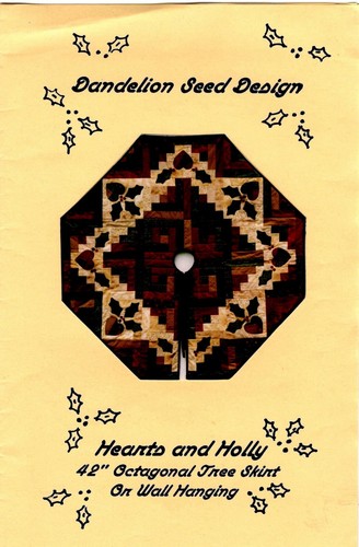 Hearts and Holly Octagonal Tree Skirt Pattern by Dandelion Seed Design ...