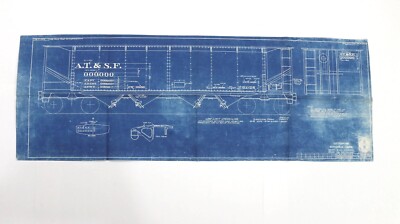 Santa Fe Gondola ATSF Lettering Train Blueprint 26-c 1828 Mar 22 1929 ...